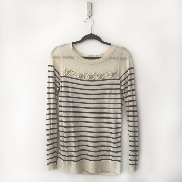 LOFT | Sweaters | Beaded Stripe Sweater From Loft | Poshmark